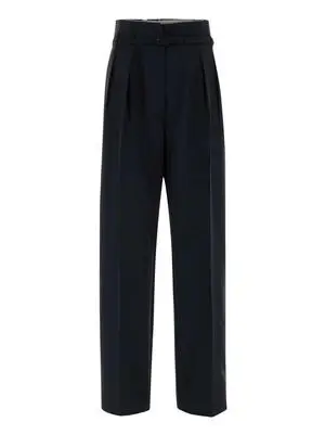 Prada Midnight Wool Blend Palazzo Pant - Blue