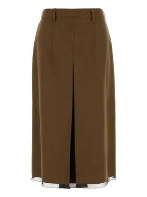 Prada Wool Skirt - Brown