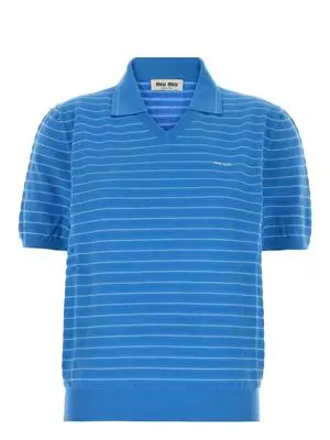 Miu Miu Embroidered Cotton Polo Shirt - Multicolor