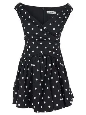 SELF-PORTRAIT Polka Dot Cotton Dress - Multicolor