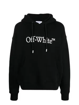 Off-White Organic Cotton Logo Hoodie - Black