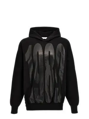1989 STUDIO Faded Logo Cotton Hoodie - Black