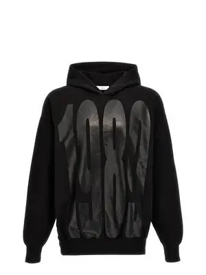 1989 STUDIO Faded Logo Cotton Hoodie - Black