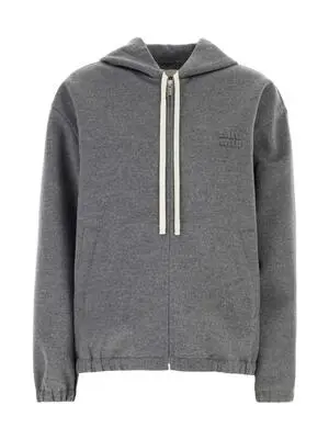 Miu Miu Grey Wool Blend Jacket - Gray
