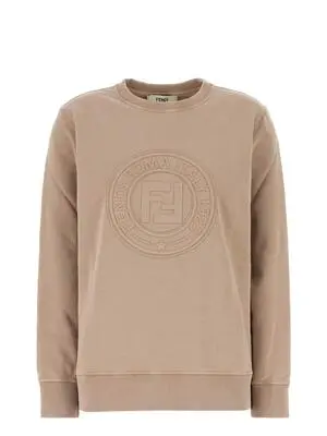 Fendi Cappuccino Cotton Oversize Sweatshirt - Brown