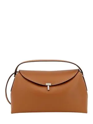 TOTEME T-lock Hammered Leather Handbag - Tan