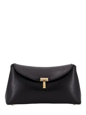 TOTEME Mini T-lock Leather Clutch - Black