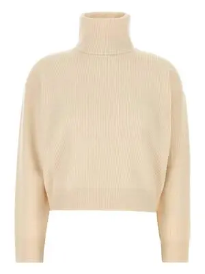 Brunello Cucinelli BRUNELLO CUCINELLI Sand Wool Blend Sweater Brown