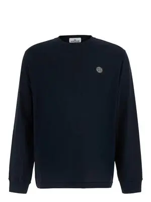 Stone Island Stone Island Men Blue Crew Neck T-Shirt With Logo Patch On The Front In Cotton For Men Multicolor