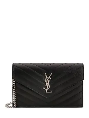 Saint Laurent Cassandre Pochette Grain-de-poudre Leather Crossbody Bag - Multicolor