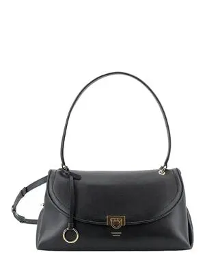 FERRAGAMO Leather Shoulder Bag With Gancini Detail - Multicolor