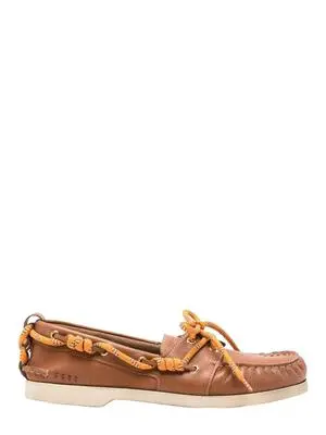 GOLDEN GOOSE Cruise Leather Loafers With Trekking Lace - Brown