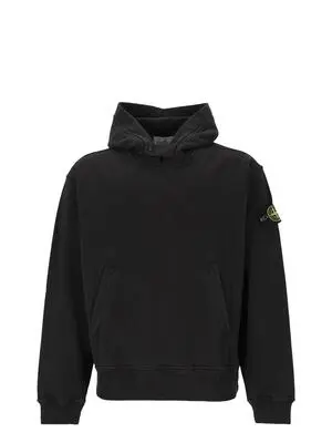Stone Island Oversized Hooded Sweatshirt - Black