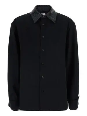Bottega Veneta Intreccio Collar Wool Shirt - Multicolor