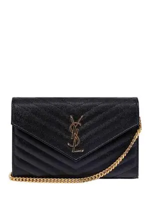 Saint Laurent Cassandre Grain-de-poudre Leather Crossbody Bag - Multicolor