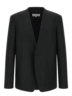MAISON MARGIELA Virgin Wool Tailored Blazer - Black