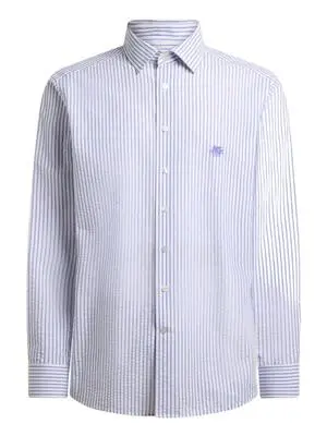 Etro Striped Cotton Seersucker Shirt - Blue