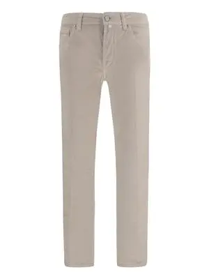 Jacob Cohen Pants In Straight-leg Corduroy - Cream