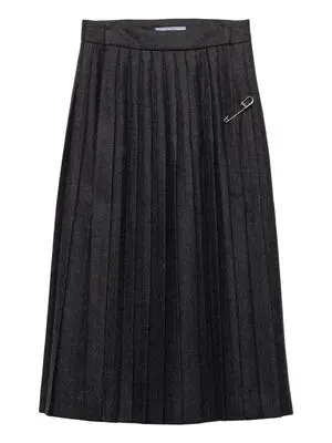 Prada Wool Midi Skirt - Multicolor