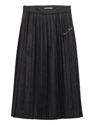 Prada Wool Midi Skirt - Multicolor