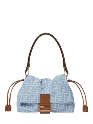 Fendi FENDI Mamma Baguette Light Denim Crossbody Bag Multicolor