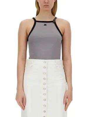 COURREGES COURREGES Logo Knit Tank Gray