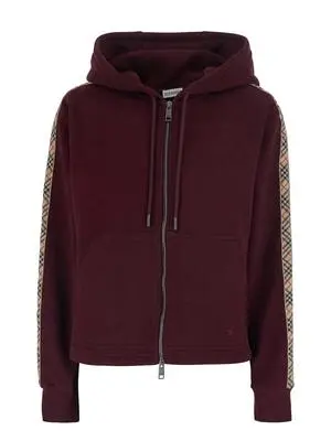Burberry Harper Cotton Check Motif Zip-up Hoodie - Multicolor