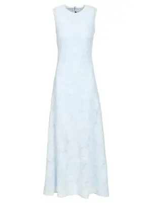 ROTATE BY BIRGER CHRISTENSEN Jacquard Floral Sleeveless Long Dress - Blue