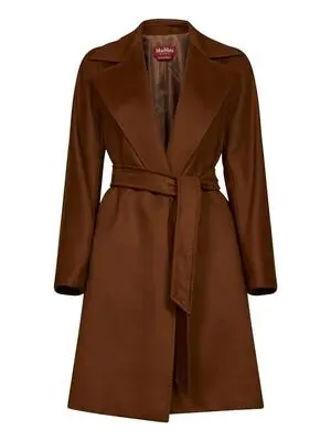 Max Mara Tan Mstdravenna Belted Wrap Coat - Multicolor