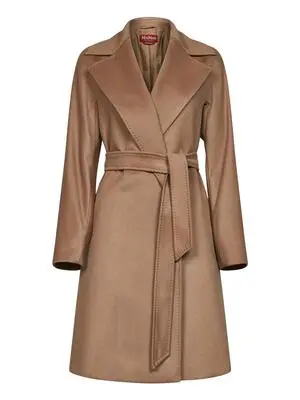 Max Mara Camel Mstdravenna Belted Wrap Coat - Multicolor
