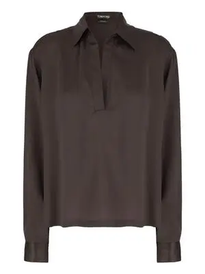 TOM FORD Silk Long Sleeve Shirt - Multicolor