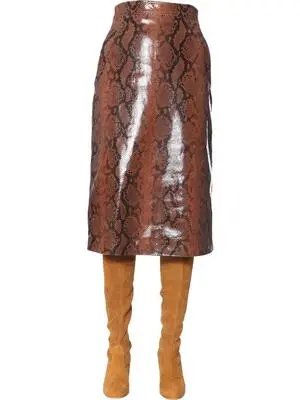 Dsquared2 Python Print Skirt - Brown