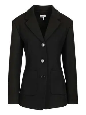Loewe Wool Twill Jacket - Black