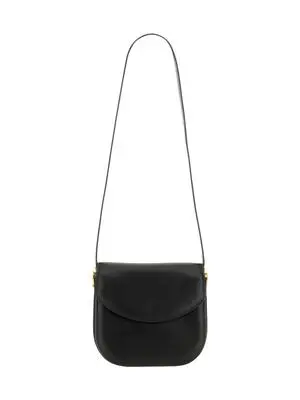 JIL SANDER Leather Coin Shoulder Bag - Black