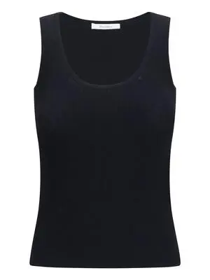 Max Mara Ribbed Jersey Tank Top - Black