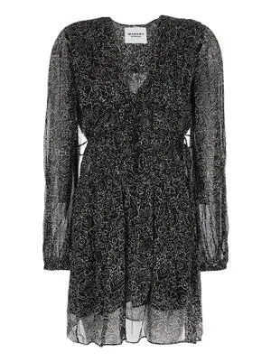 Isabel Marant Étoile Loriena Printed V-neck Dress - Black