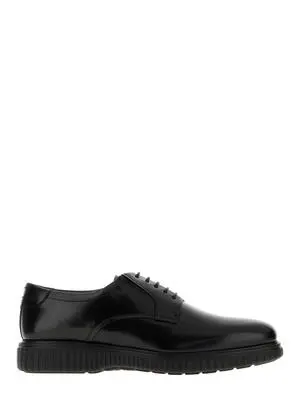 FERRAGAMO Sandro Leather Lace-up Shoes - Black
