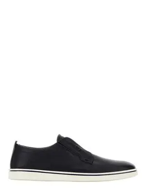 FERRAGAMO Leather Slip-ons - Black