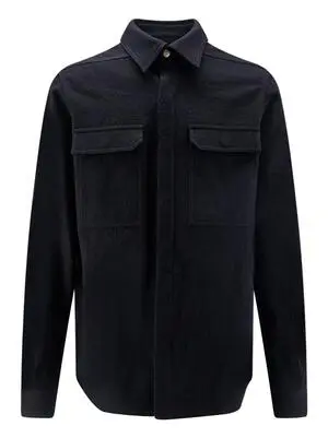 Rick Owens Cotton And Wool Outershirt - Black