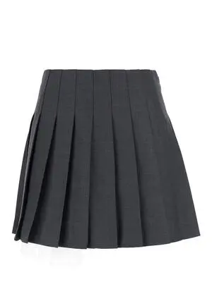 SELF-PORTRAIT Mini Skirt With Pleats And Lace - Multicolor