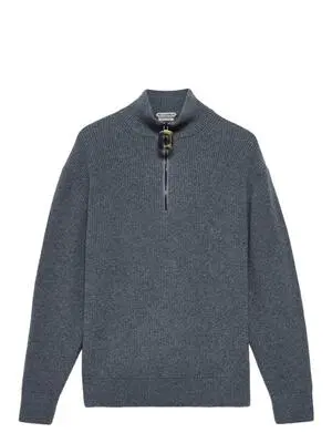 JW Anderson J.W. ANDERSON Ribbed Knit Half-Zip Jumper Gray
