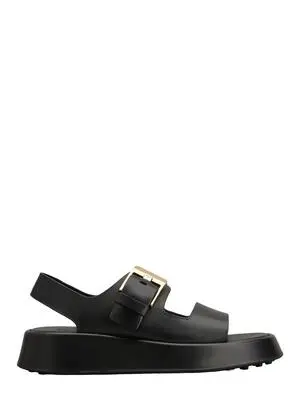 TOD'S Leather Strappy Sandals - Black