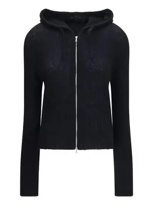 Our Legacy Alpaca-Blend Zip-Up Hoodie Black
