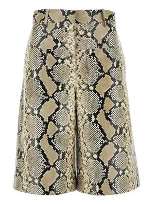 JIL SANDER Printed Leather Bermuda Shorts - Multicolor