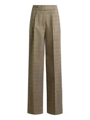 Etro Pantaloni In Lana Stretch Con Motivo Principe Di Galles - Brown