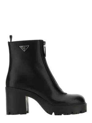 Prada PRADA Leather Ankle Boots Black
