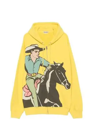 JW Anderson Graphic Zip Up Hoodie - Yellow