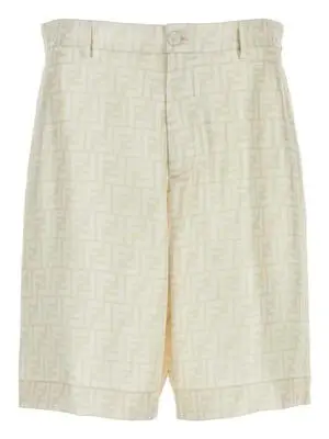 Fendi Embroidered Silk Bermuda Shorts - Multicolor