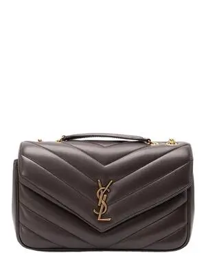Saint Laurent Saint Laurent Women Loulou Medium Bag In Matelassé Lambskin Gray