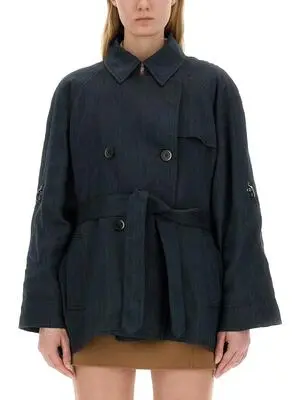 FAY Short Trench Coat - Black